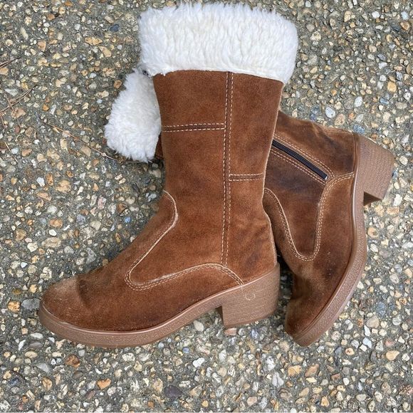 Shoes | Vintage197s Suedeand Shearing Hippie Boots 8 | Poshmark